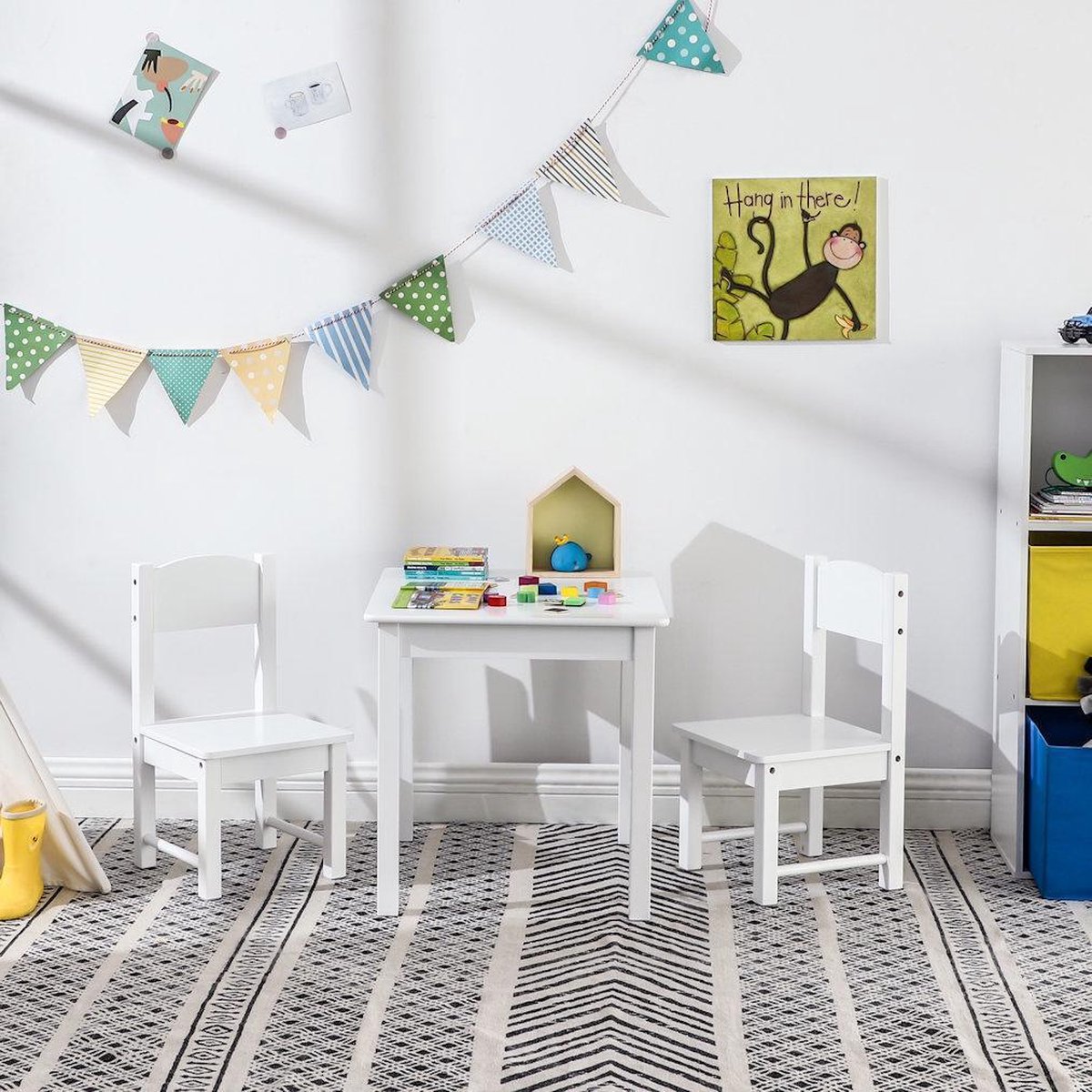 Decopatent® Table pour enfants avec chaises en bois - 1 table et 2 ...