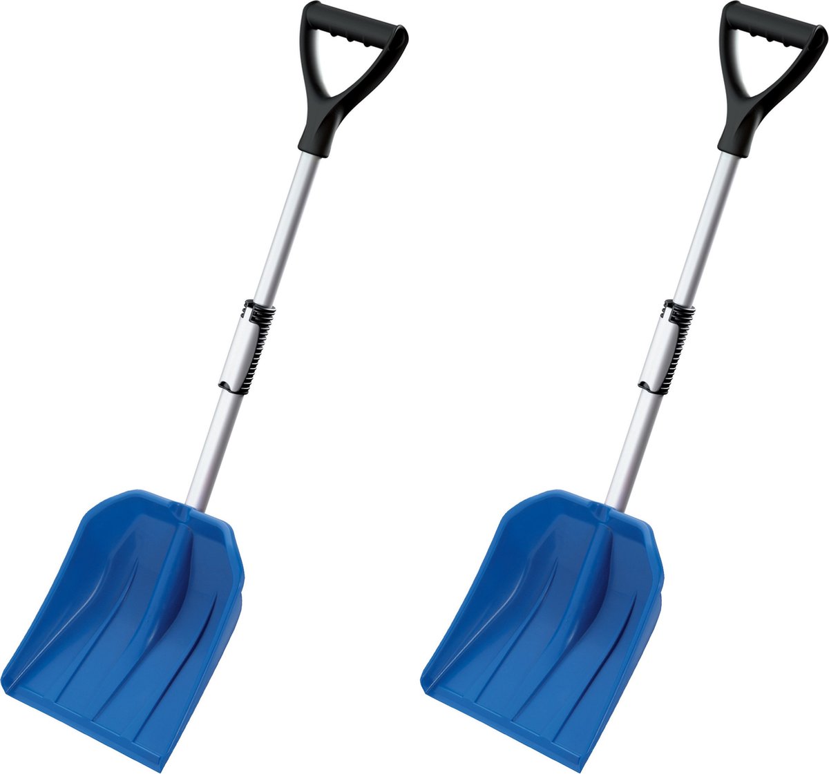2x pelles à neige compactes / pelles à neige bleues avec manche ...