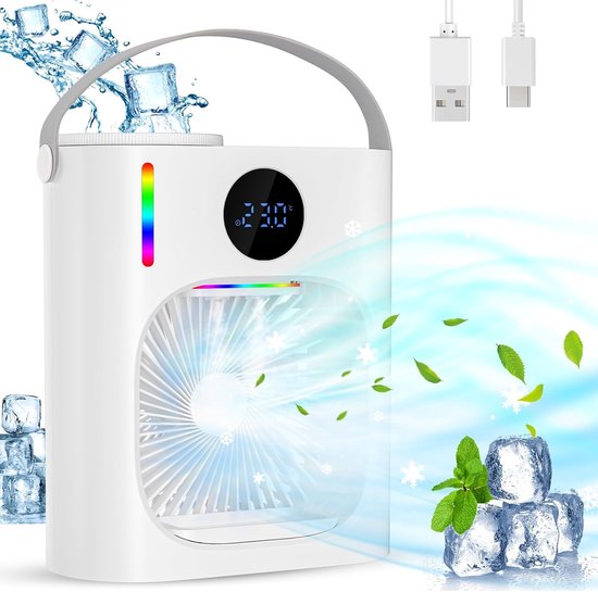 Mobiele airconditioner, draagbare airconditioning, stil, 900 ml, 4-in-1 ...