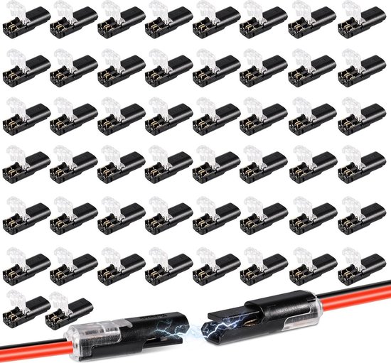 50 stuks wit insteekbare LED-draadconnectoren met vergrendelingsgesp ...
