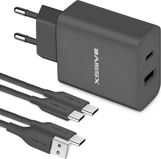 Dual Oplader Set met USB C Kabels 1 Meter - Universeel - Fast en Quick ...