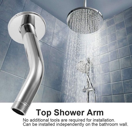 Douche-arm muur roestvrij staal - Extra lange ronde douche verlenging arm voor... | bol