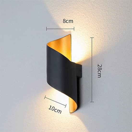 1 stuk - moderne zwarte LED wandlamp - binnen buiten wandlamp - hal ...