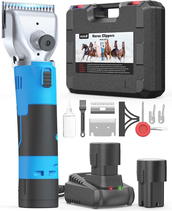 Professionele Paard Scheermachine met 2 Accu's - Draadloze Tondeuse ...