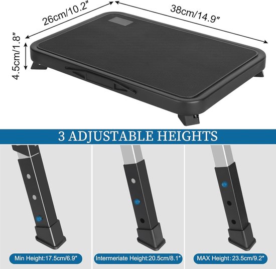 Opklapbare 3-traps opstapkruk met antislip platform - Ideaal voor ...