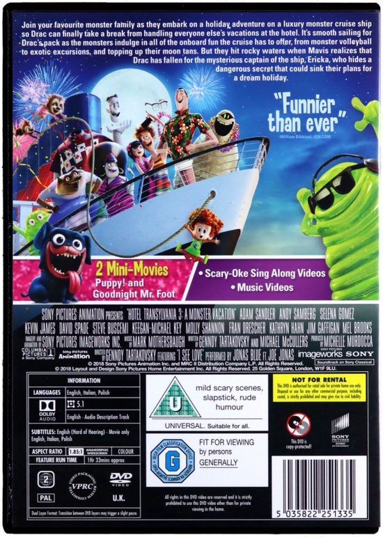 Hotel Transylvania 3 - Monster Vacation (Dvd), Genndy Tartakovsky | Dvd ...