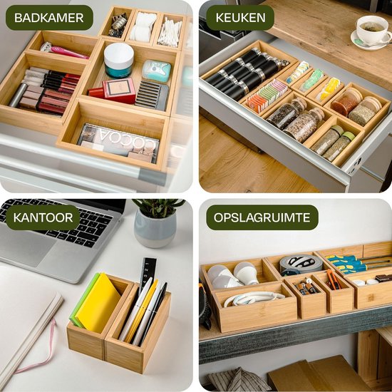 Lade organizer bamboe - Set van 8 - Duurzaam en functioneel ...