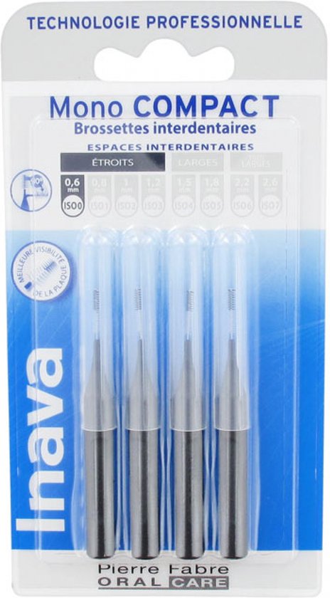 Inava Mono Compact 4 Tandenborstels (Maat : ISO0 0,6 mm) | bol