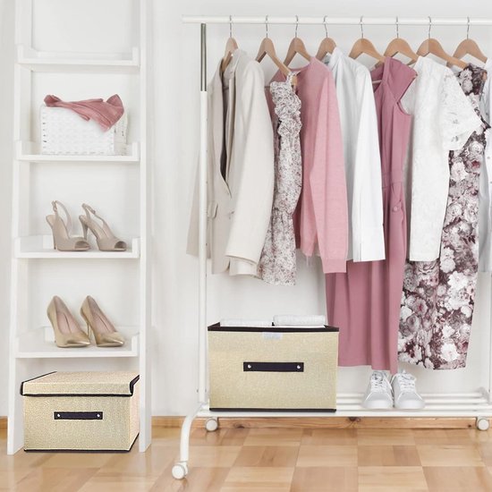 Opvouwbare opbergdozen wit - 2 stuks - 36 x 23 x 24 cm - voor kleding ...