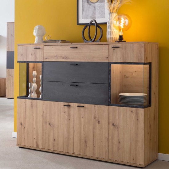 Buffetkast Atnalta 155x40 cm-Artisan/gebrand hout | bol