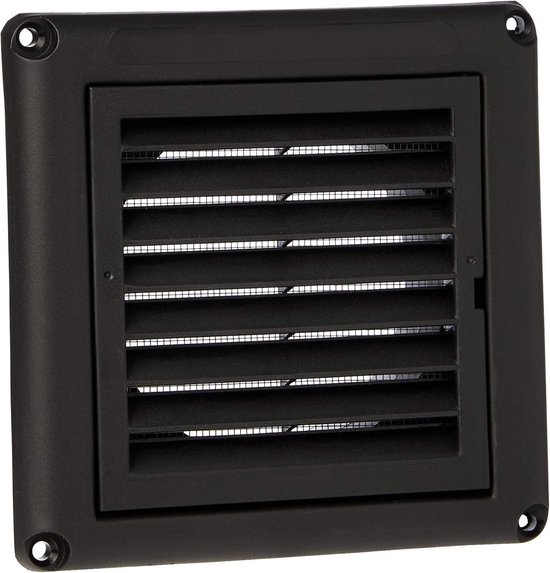 Afzuigkap Ventilator Rooster 100mm met Vliegenscherm - Zwart | bol