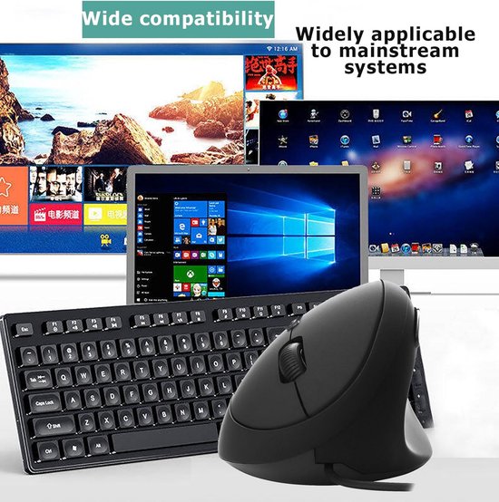 Ergonomische Verticale USB Muis voor PC en Laptop – Instelbare DPI ...