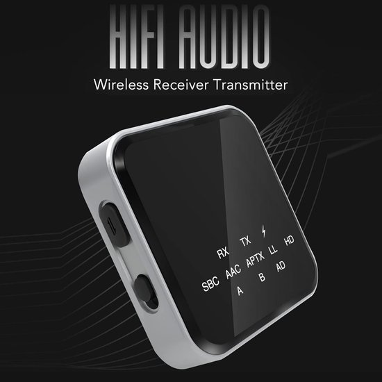Bluetooth 5.2 Zender Ontvanger met TX/RX Modi - Draadloze Audio Adapter ...