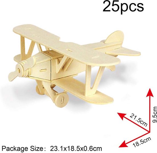 3D Houten Puzzel Vliegtuig Model Bouwpakket DIY Knutselen Educatief ...