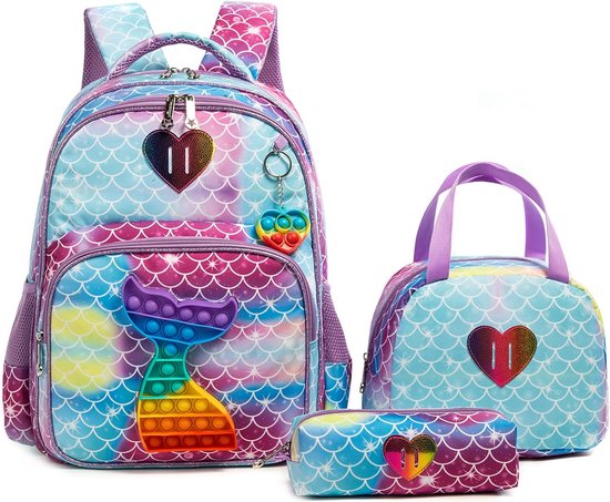 Kinderrugzak voor Meisjes - Pop Fidget Toys Rugzak voor Basisschool - 3 ...