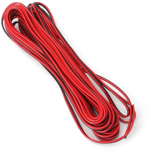 10 meter elektriciteitsdraad beldraad zwart rood 22AWG verlengkabel LED ...