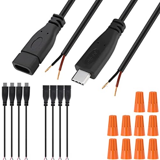 DIY USB C-Connector Verlengkabel Laderconnectorstekker 2-Pins Voor PCB ...