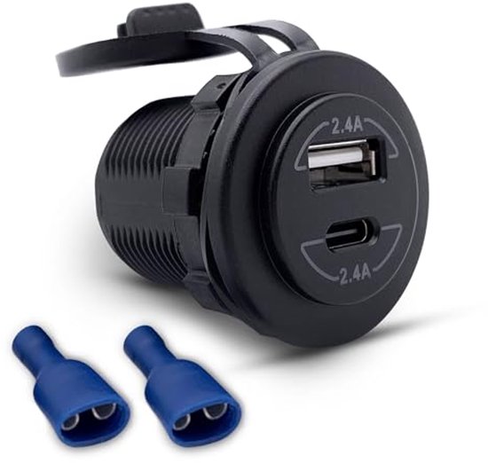 Dubbel USB Stopcontact 12V/24V 4,8A voor Offgrid Gebruik | bol