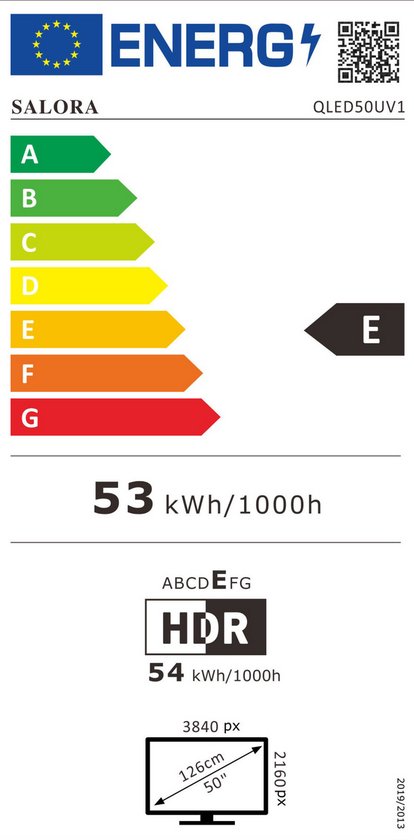 Salora QLED50UV1 tv 127 cm (50") 4K Ultra HD Smart TV Wifi Zwart 280 cd ...