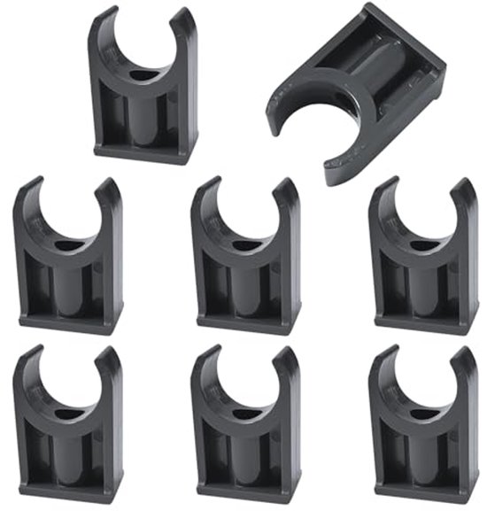 8 Supports en PVC-U - Supports de tuyau noirs pour fixation et support ...