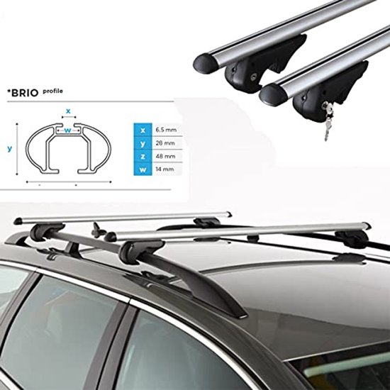 Dakdrager 130 cm voor Auto's met Rails vanaf 2014 | bol