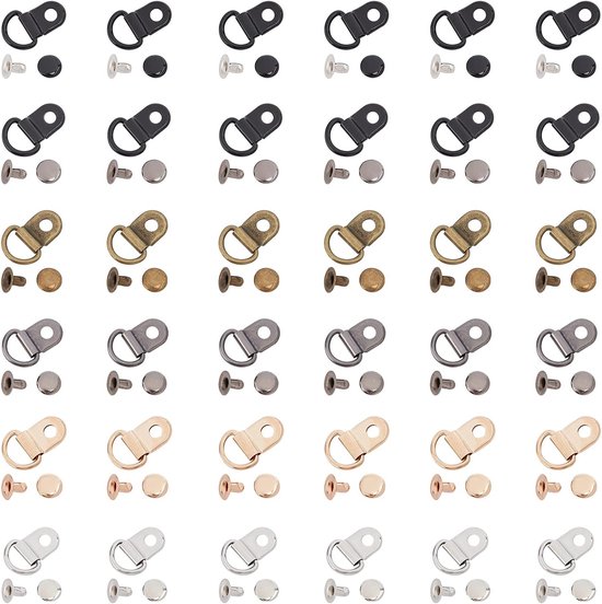 Shoelace Hook - 60 Sets - 6 Colors - Metal Lace Hooks - Mounting Clips - Fittings -... | bol