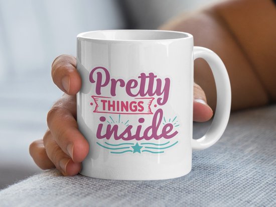 Mooie dingen binnen mok, Inspirerende mok, Positieve spreuken mok ...