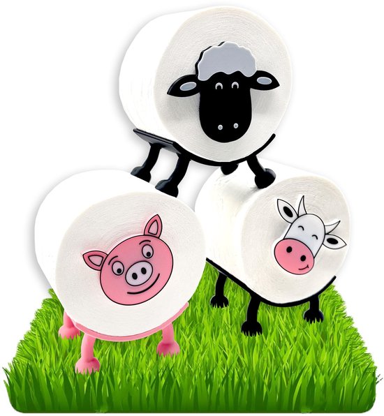 Toiletrolhouder schaap, varken & koe (set van 3) - staand toilet schaap ...