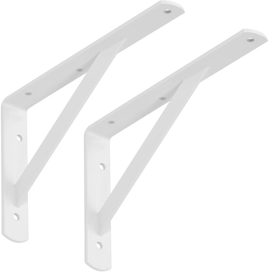 SOTECH set van 10 Plankdragers (250 x 150 x 30 mm, wit, gepoedercoat ...