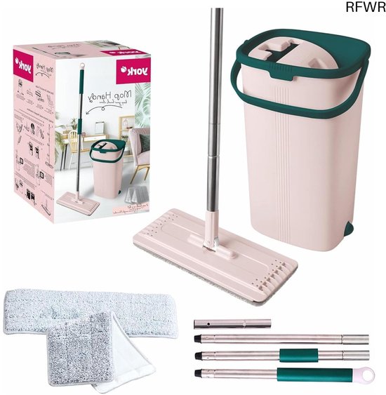 RFWR® Vloerwisserset met zwenkbare mop en uitwringfunctie voor alle vloeren - Handig... | bol
