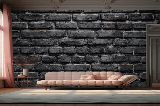 Naadloos behang Fotobehang - Urban Charcoal Brick Wall Mural - 250x250 ...