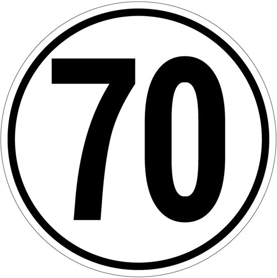 Tempo 70 sticker - 20 cm | bol