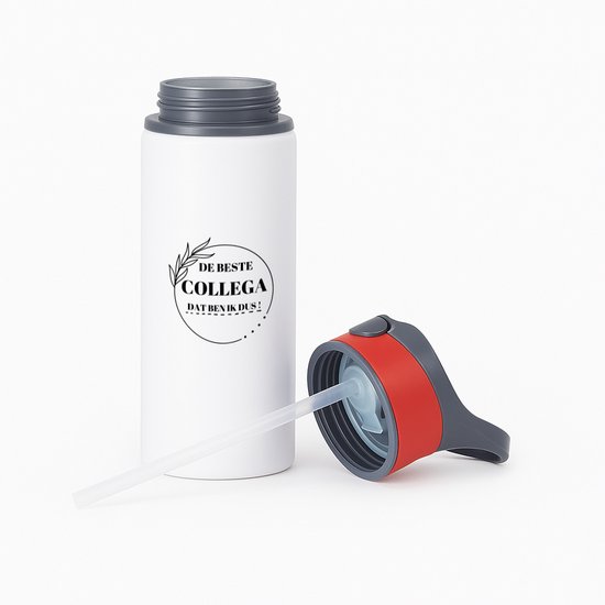 Hacebo® - de beste collega dat ben ik dus waterfles met rietje rood - Collega - beste... | bol