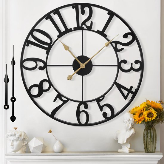 Mee 2ou Wandklok Groot Modern Bijna Stil Zonder Tikgeluiden - 60cm ...