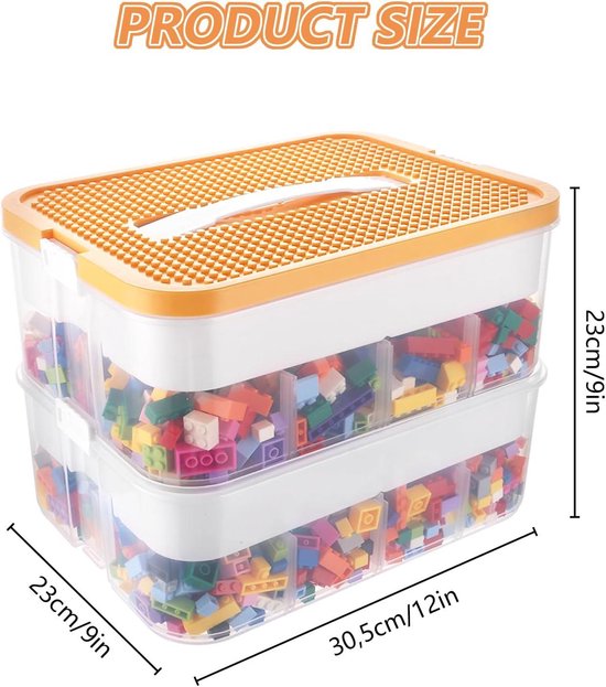 Allecto Plus - Opbergdozen voor bouwstenen - Duplo speelgoedkist ...