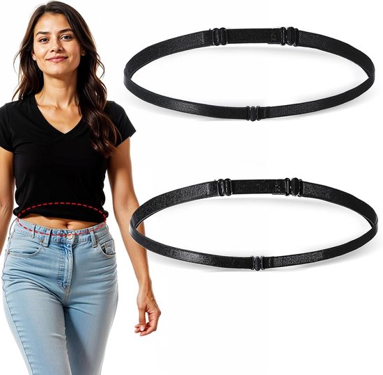 Allecto Plus - 2 stuks Verstelbare Crop Tuck Band - Elastische Crop Top ...