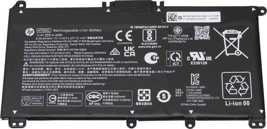 HP HT03XL Battery - 41,04Wh - 3600mAh - 11,4V - HT03 | bol
