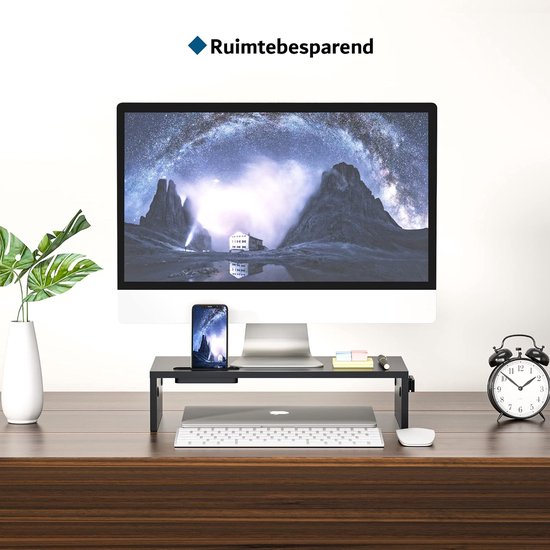 Monitorstandaard verhoger met Smartphonehouder en Kabelbeheer voor ...