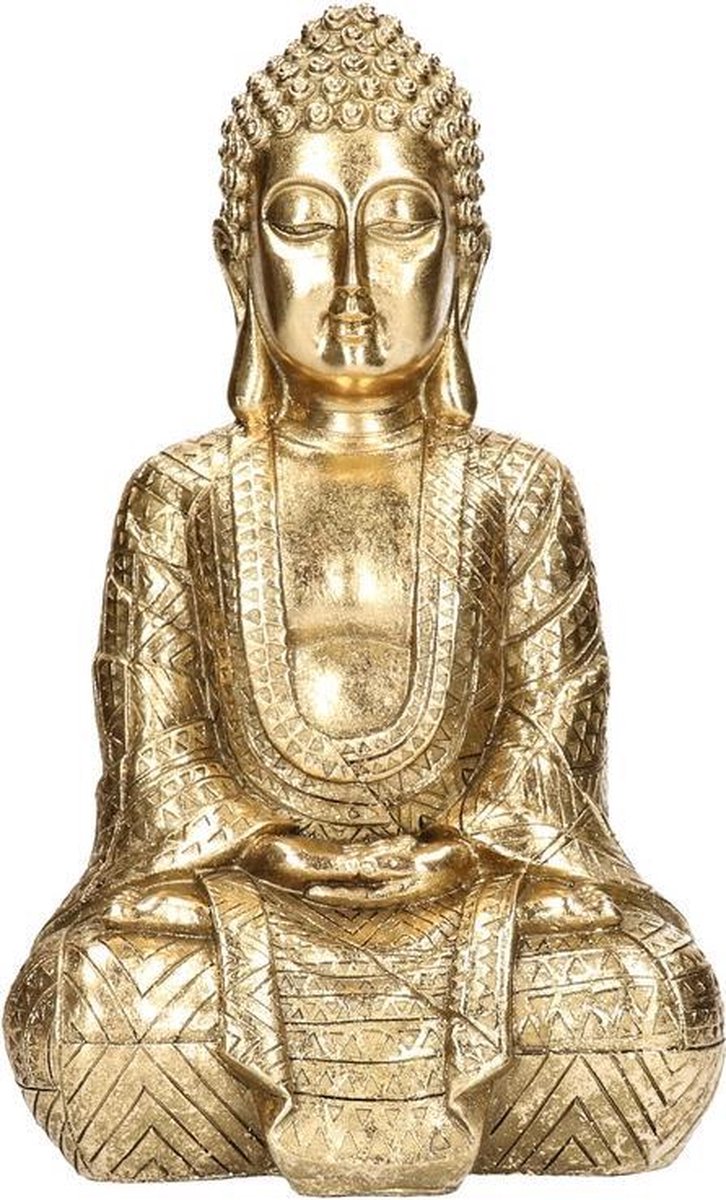 Boeddha beeld goud zittend 30 cm - Woondecoratie beelden | bol.com
