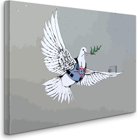 BANKSY Armoured Peace Dove 2 Canvas Print | bol