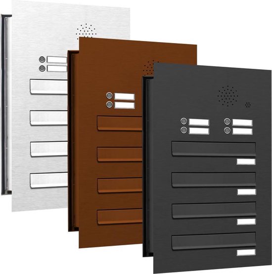 Inbouw met intercom 4 adressen_Brievenbus met intercompaneel inbouw_4 ...