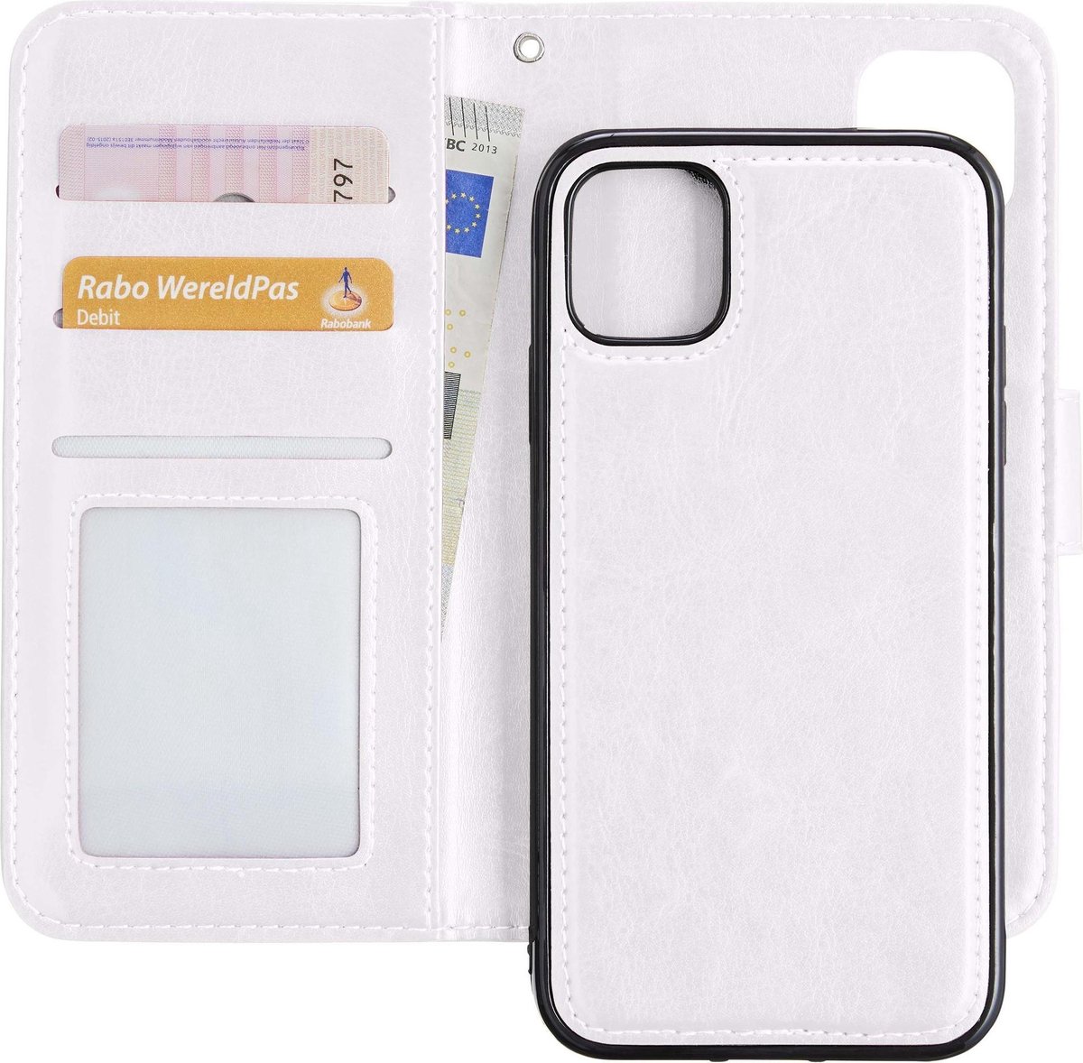 Hoesje Geschikt voor iPhone 12 Hoesje Case Uitneembare Bookcase 2-in-1 ...