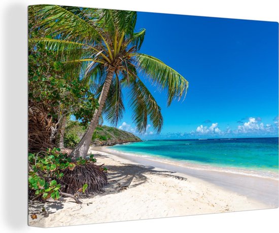 Canvas Schilderij Strand - Zee - Tropisch - 120x80 cm - Wanddecoratie | bol.com