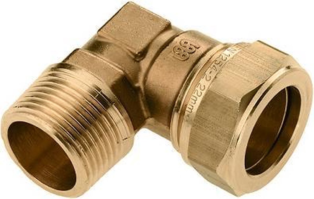 Bonfix knelkoppeling - knie - buitendraad - 1/2 x 12mm - Messing | bol.com