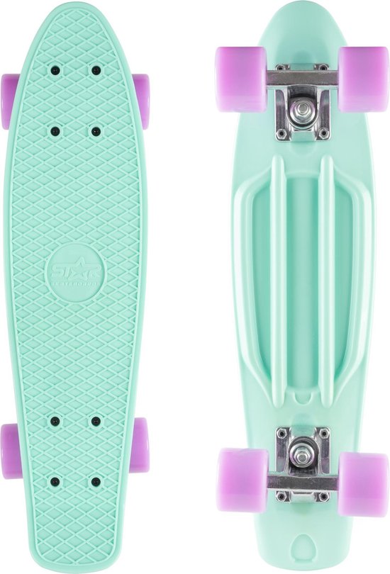 STAR SKATEBOARDS Vintage Skateboard, Retro Cruiser 60mm, mint / lila | bol