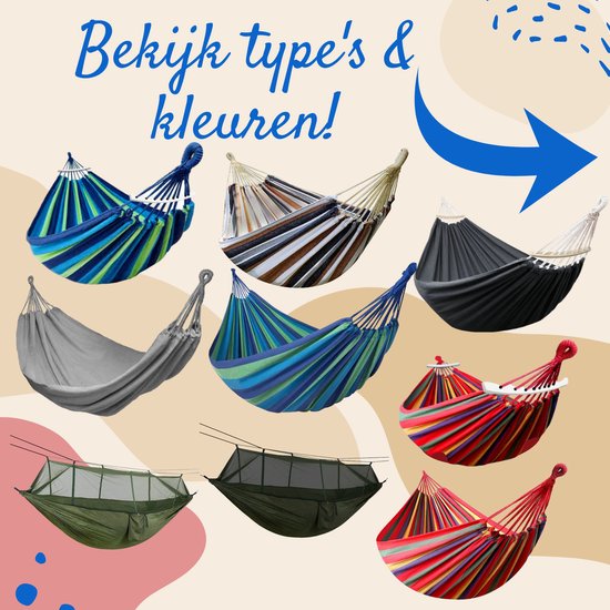 HSXL Lichtgewicht Outdoor Hangmat met Muggennet en Accessoires ...