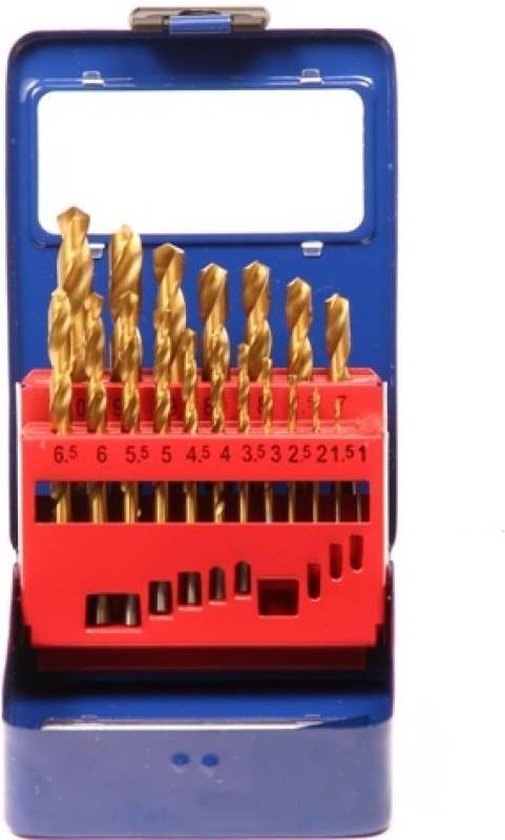 Metaalborenset 19-delig in metalen box | bol.com