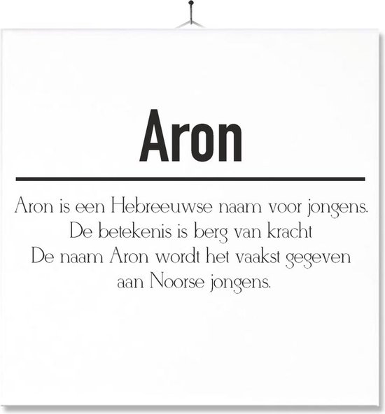 MC Living Tegel met opdruk - Betekenis van de naam Aron - 15x15 cm | bol