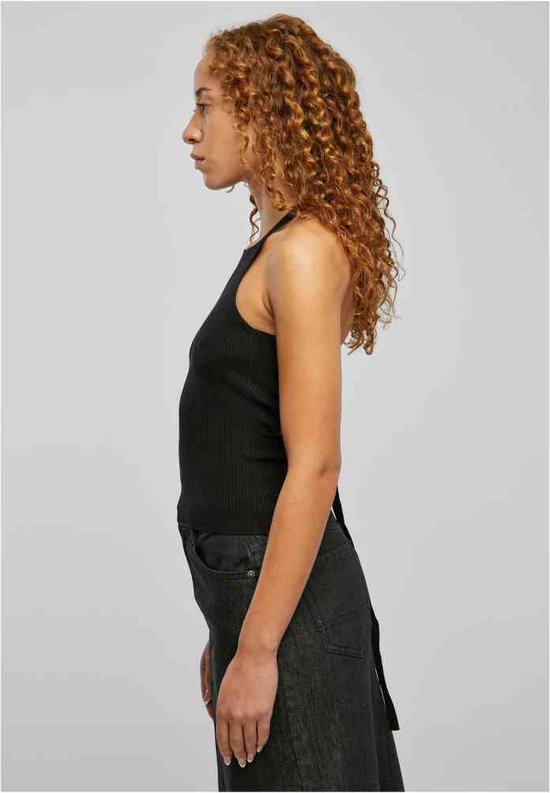Urban Classics - Rib Knit Crossed Back Mouwloze top - 3XL - Zwart | bol
