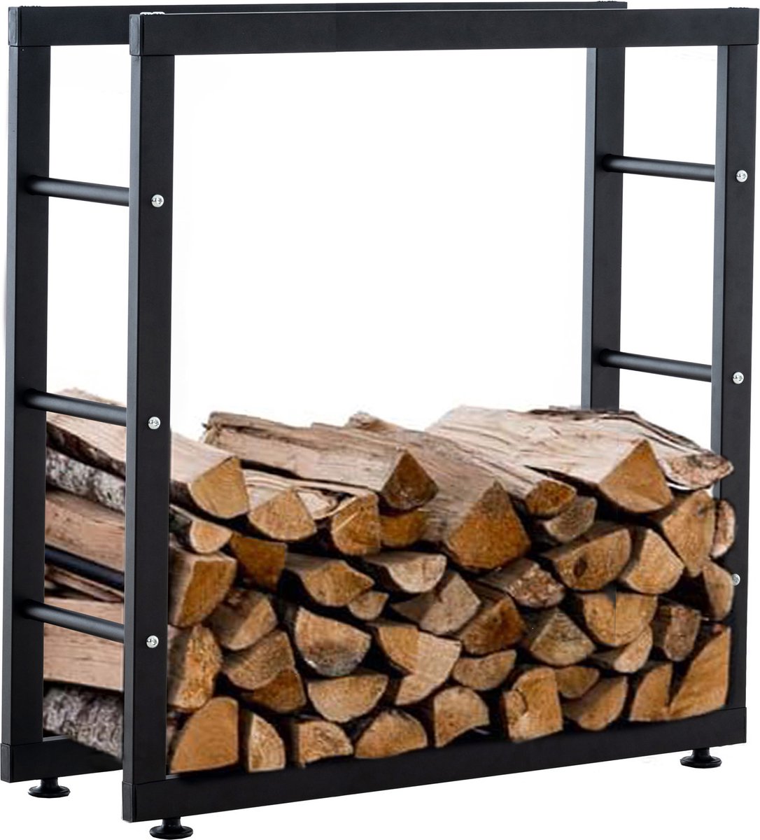 Stalen Brandhout Rek Abia - Mat zwart - Voor binnen en buiten ...